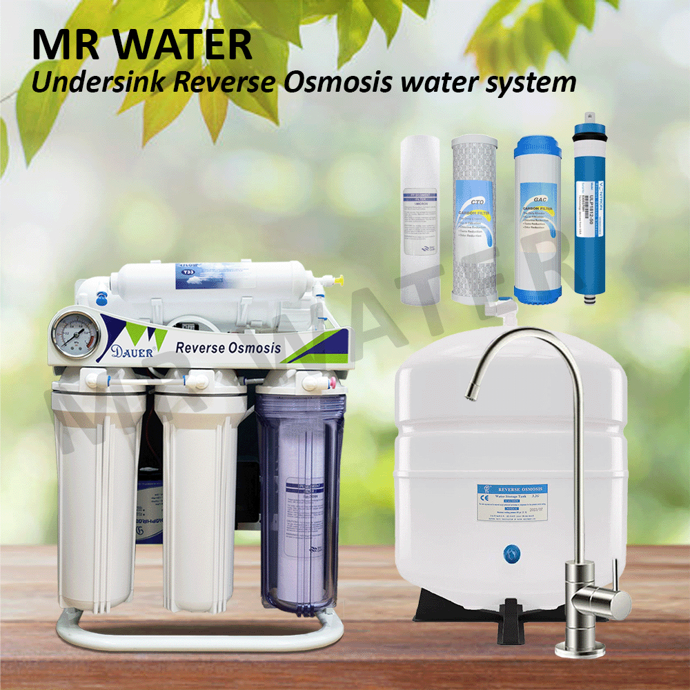 DAUER Undersink Reverse Osmosis RO Water System With 3.2 Gallon Water ...