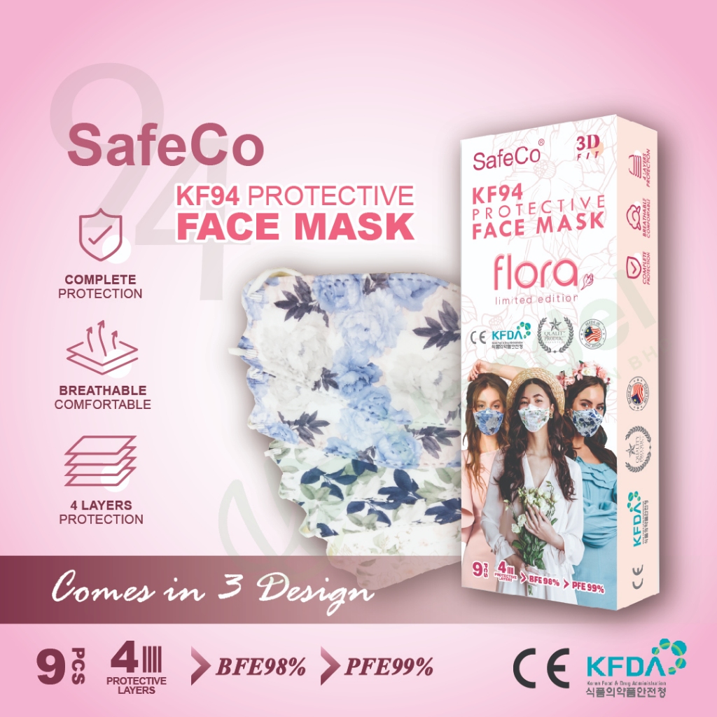 SafeCo Face Mask KF94 Protective Face Mask (FLORA) | Shopee Malaysia