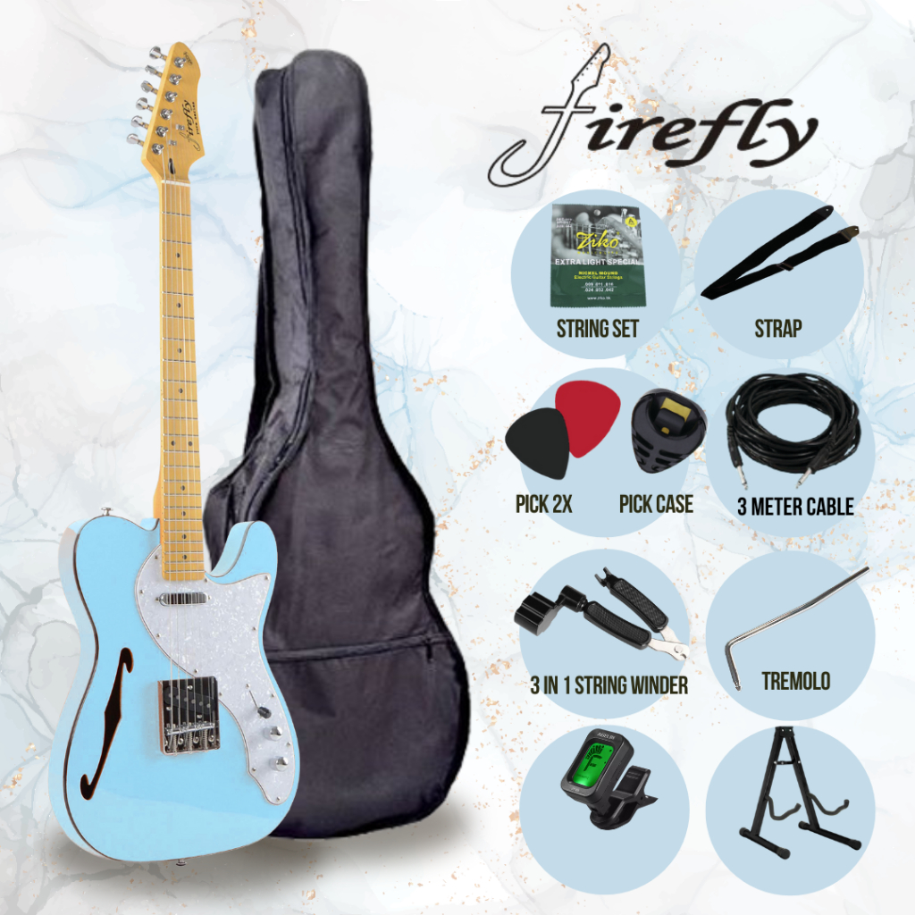 Firefly FFTH Thinline Telecaster Semi-Hollow Electric Guitar with bag ...