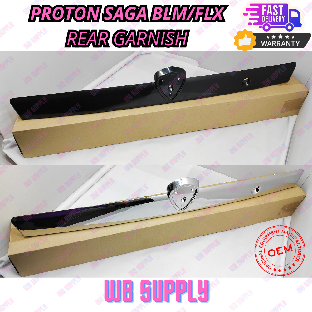 【PROTON】SAGA BLM / FLX / FL Rear Boot Garnish GLOSSY BLACK SILVER ...