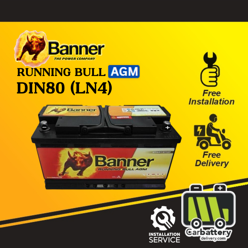 [Installation Provided] Banner AGM DIN80 LN4 Auto Start Stop Car ...