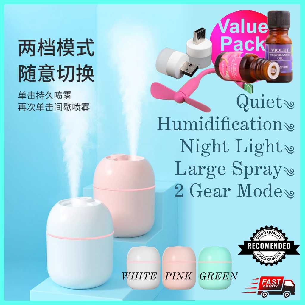 Portable Air Humidifier USB LED Mini Car Home Nano Aroma Oil Diffuser ...
