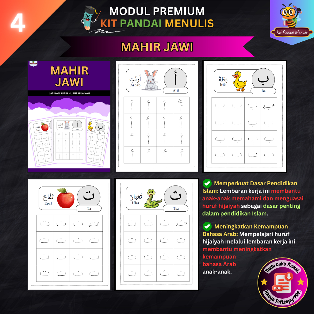 [Softcopy/PDF] 12 Modul Premium Kit Pandai Menulis Lembaran Kerja Untuk Kanak-kanak, Metematik ...