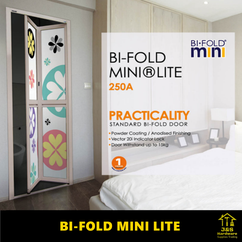 VITALLY Bi-Fold Aluminum Toilet Door. Bi-Fold Pintu Lipat untuk Tandas ...