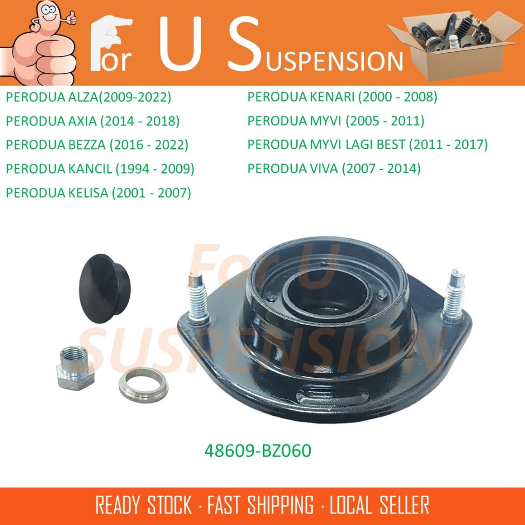 1 PIECE FRONT ABSORBER MOUNTING +CAP +2 NUT -48609-BZ060 PERODUA ALZA ...