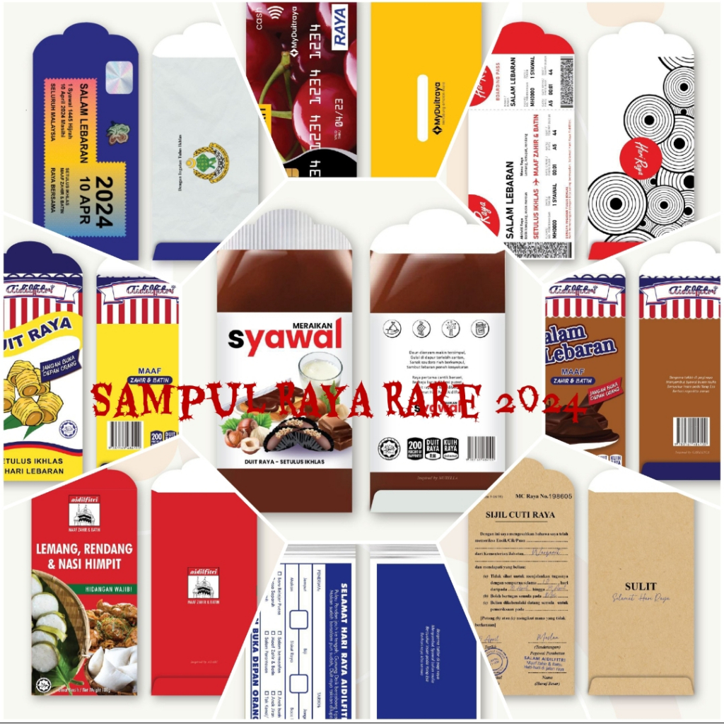 Sampul Raya 2024 Design Parody Rare 1pkt/10pcs | Shopee Malaysia