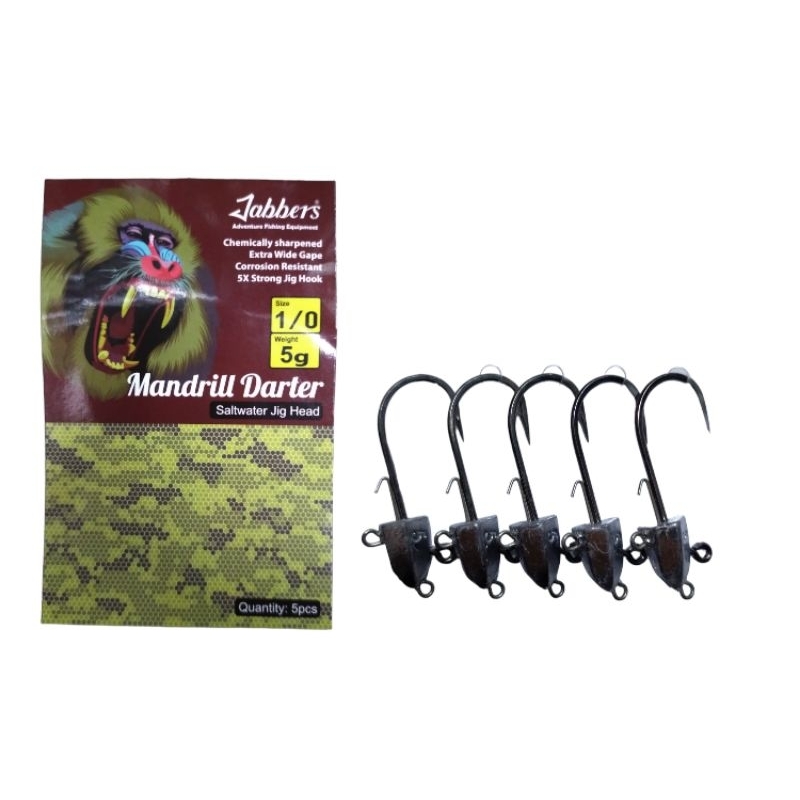 JABBERS MANDRILL DARTER 5X SALTWATER JIGHEAD JIG HEAD HOOK SOFT PLATIC ...