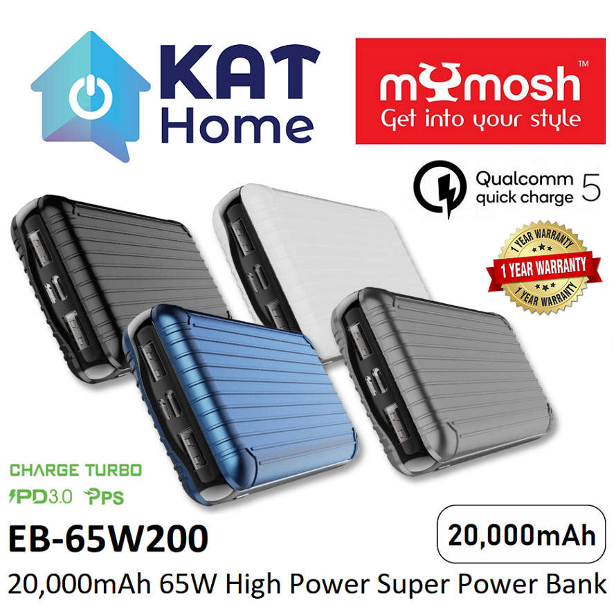 MYMOSH 20,000MAH 65W HIGH POWER QUICK CHARGE QC5.0 POWER BANK FOR ...