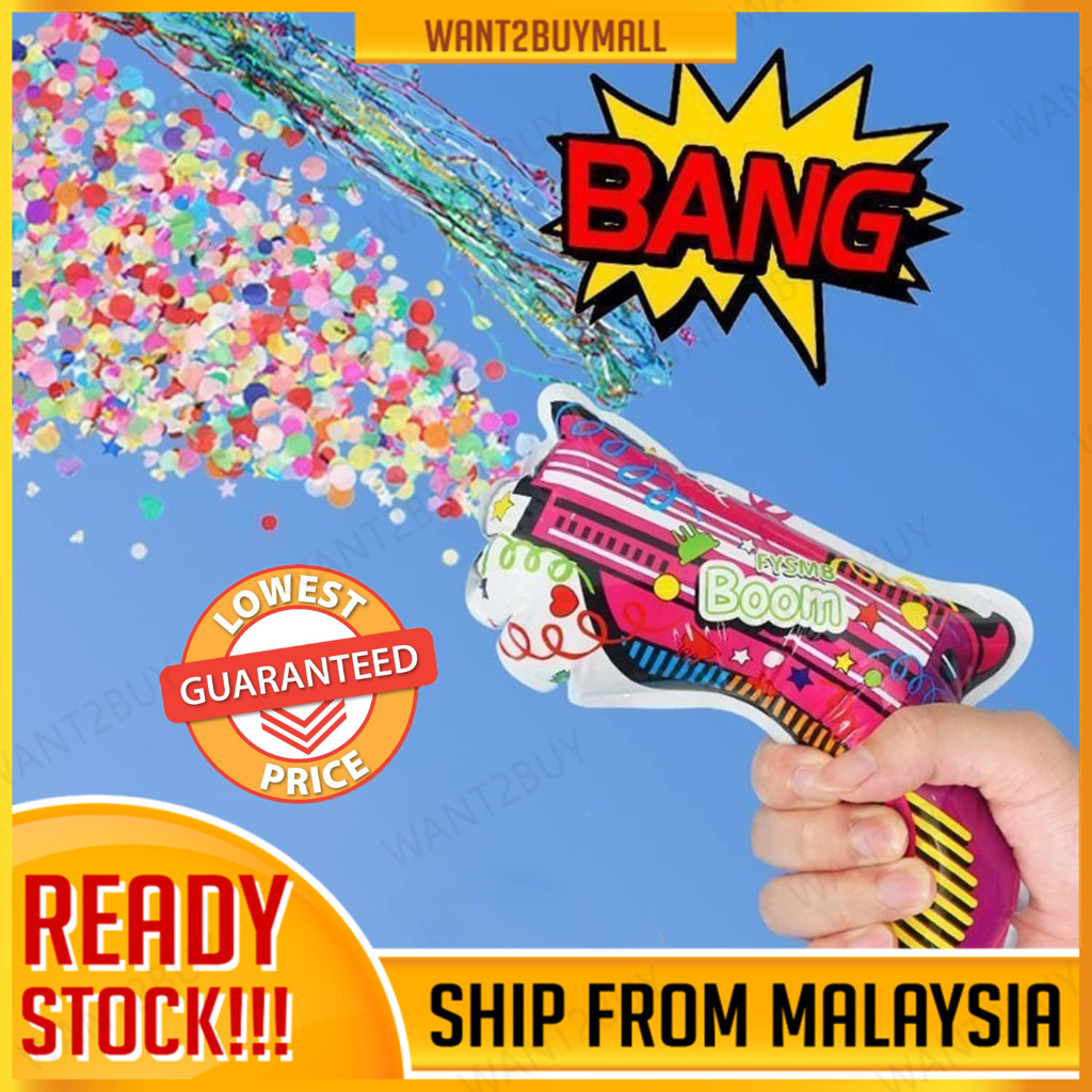 Confetti Cannons Party Handheld Inflatable Gun Fireworks Cannon ...