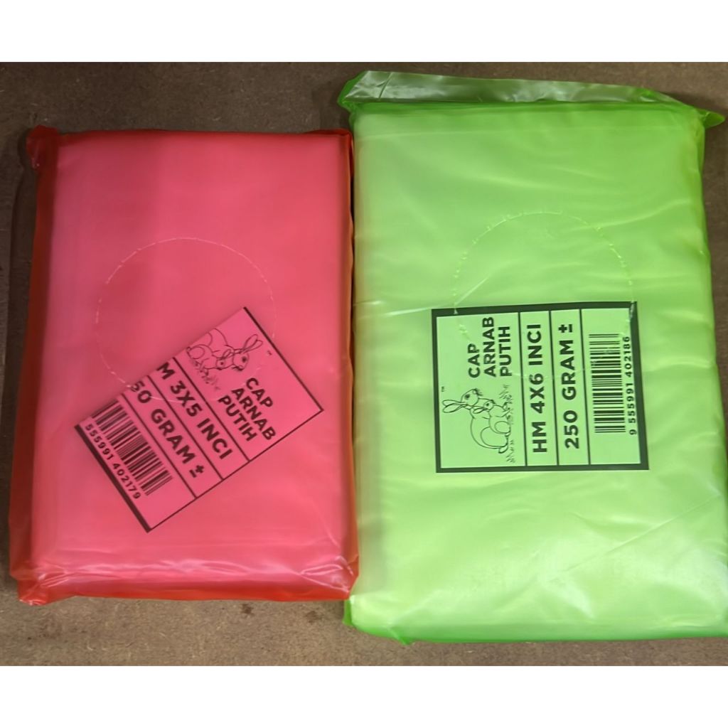 3X5/4X6 Plastic Bag / Beg Plastik - Cap Arnab Putih HM - (250g ...