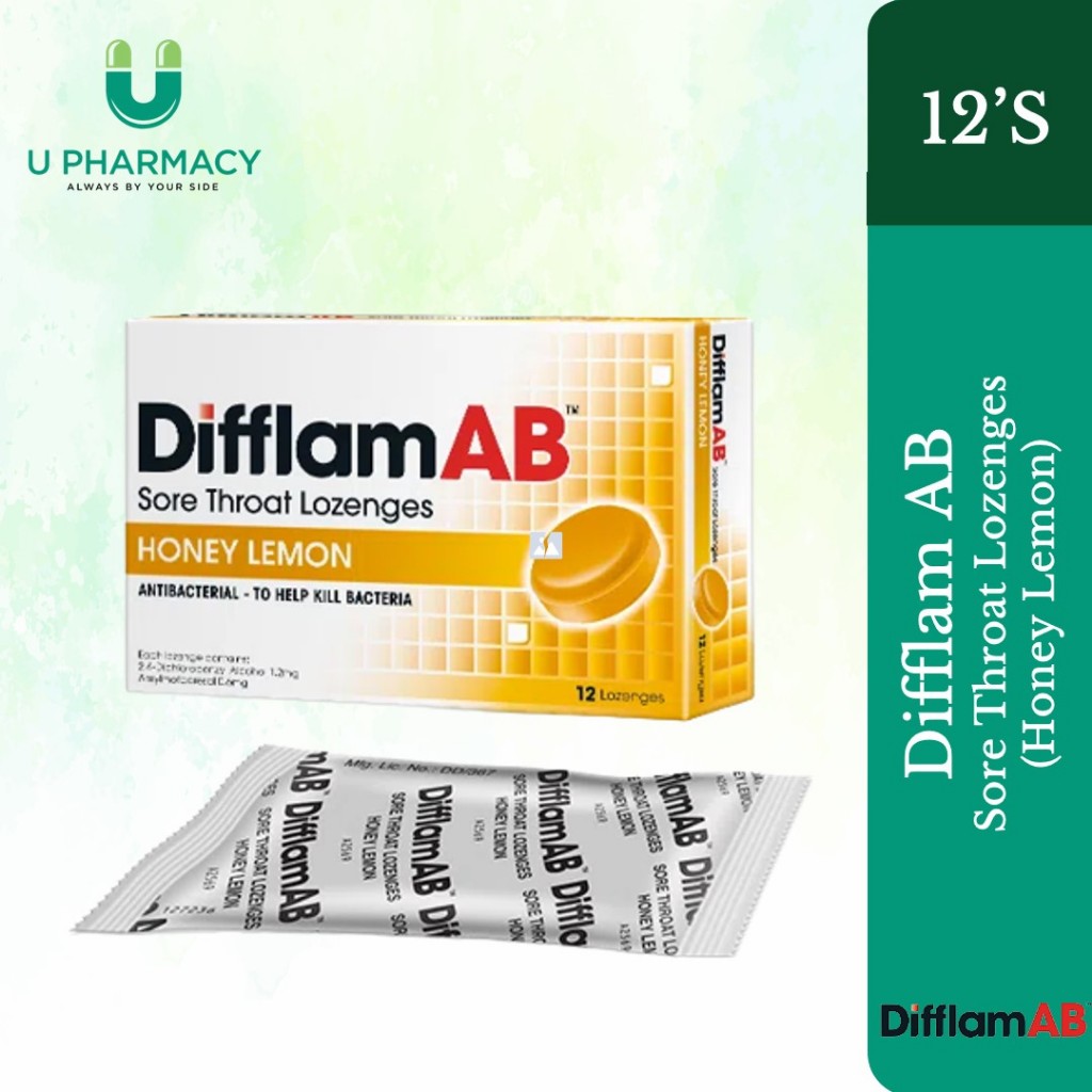 Difflam AB Sore Throat Lozenges 12'S - Orange / Honey Lemon ...