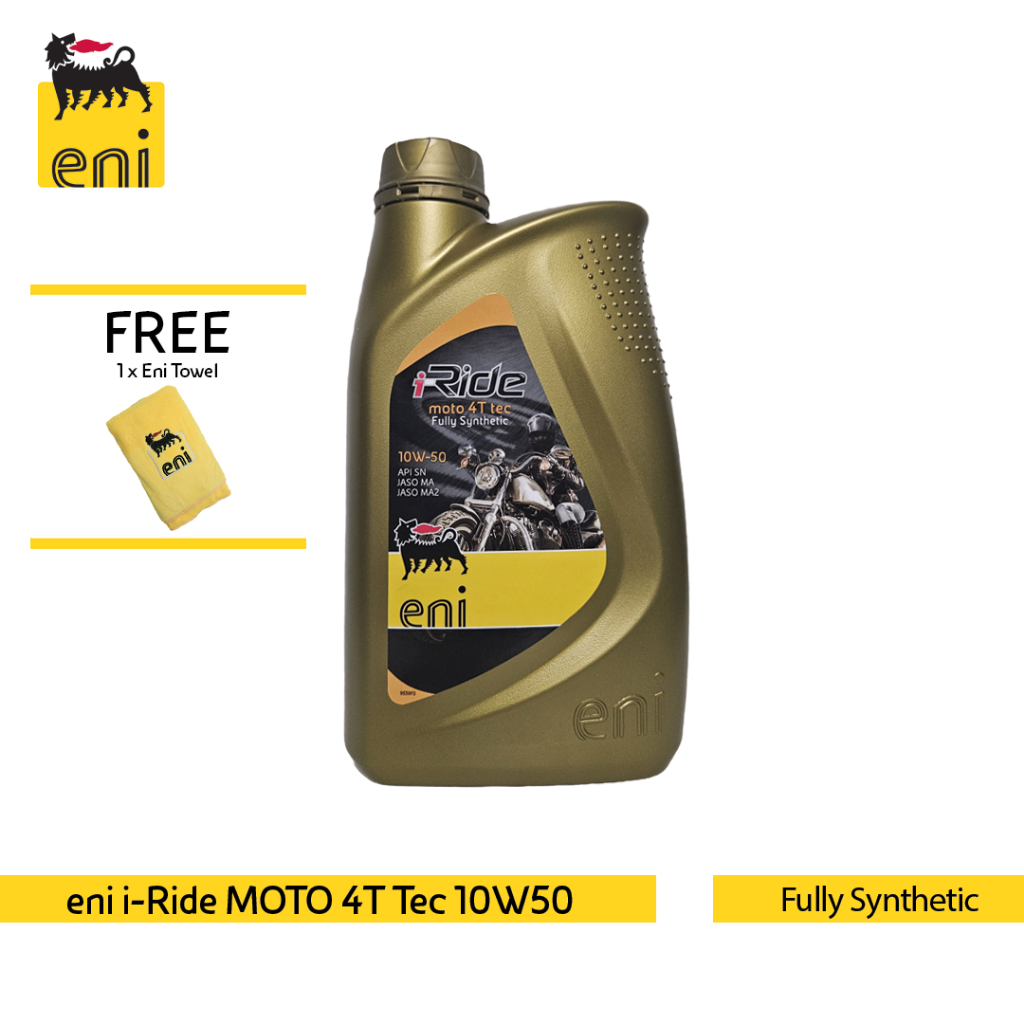 Eni i-Ride MOTO 4T Tec 10W50 Fully Synthetic Motorcycle Engine Oil (1L) | Shopee Malaysia