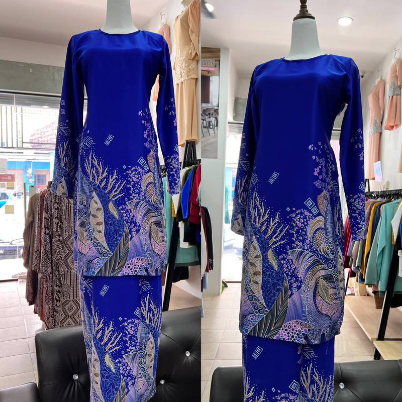 BAJU KURUNG BATIK SATIN BAJU RAYA | Shopee Malaysia
