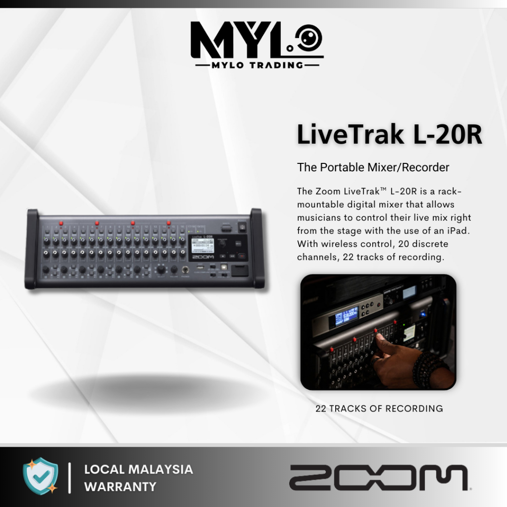 ZOOM L20R 20-Channel Digital Mixer Recorder | Shopee Malaysia