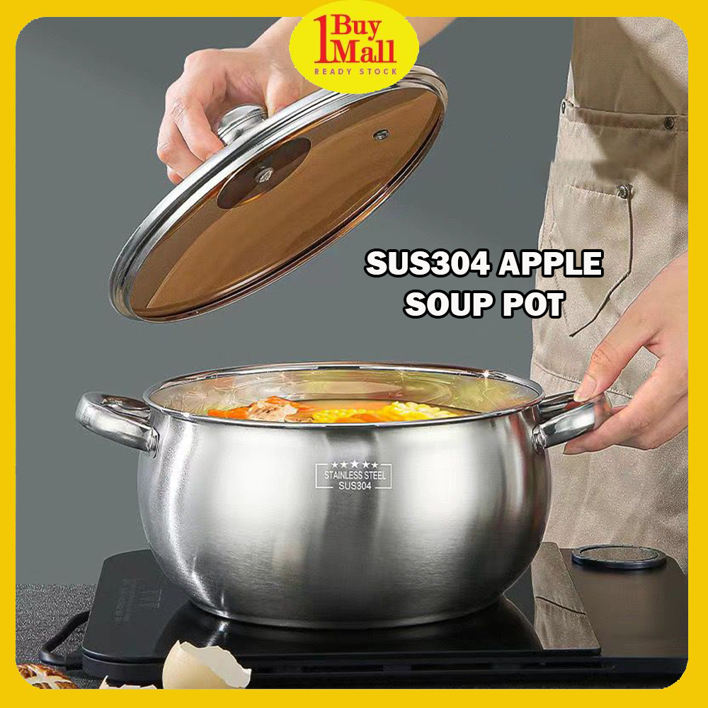 Stainless steel apple soup pot Large Capacity Thickened food grade ...