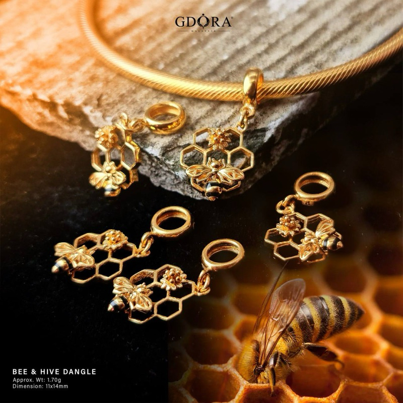 Niza Dora Gold Gdora Bee & Hive Dangle | Shopee Malaysia