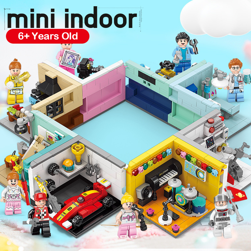 Mainan Street View Puzzle Assembly Building Block Dream Home Decoration ...