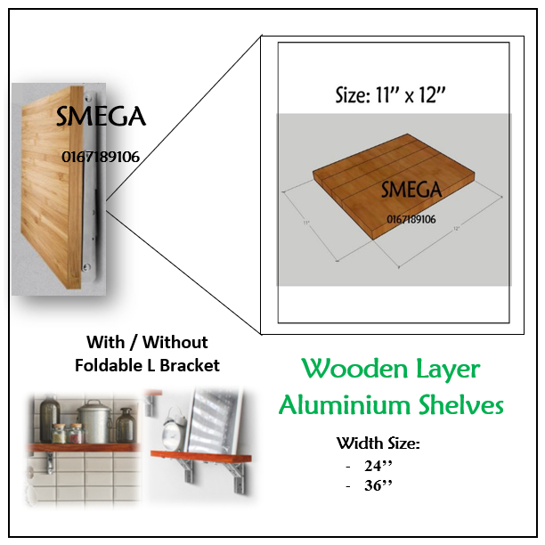 SMEGA Aluminium Shelves for Foldable L Bracket Para 铝制层板 - With ...
