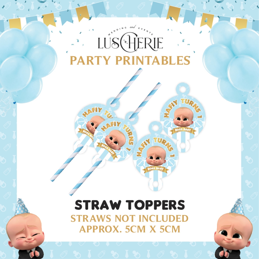 Boss Baby Birthday Birthday Party Printables Pack Cake Topper Bottle ...