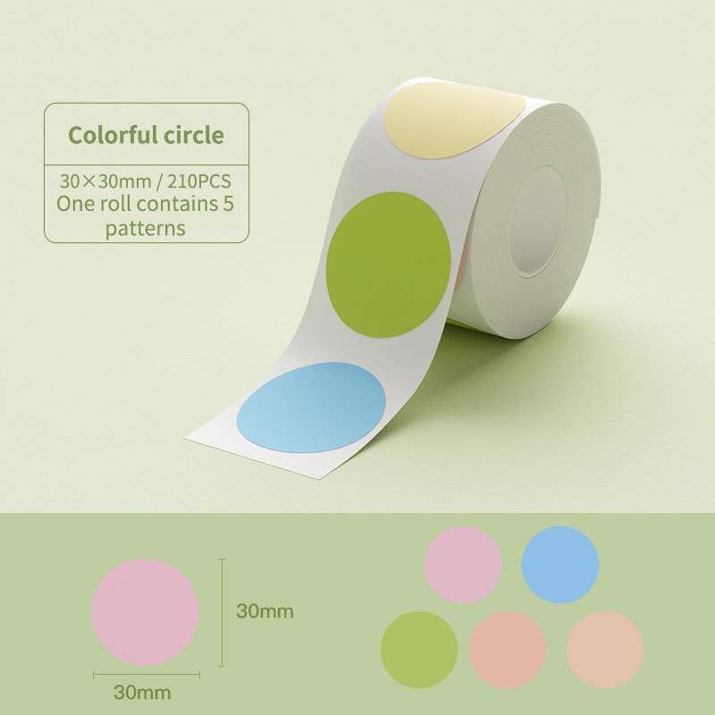 NIIMBOT B21/B1/B3S Round Color Thermal Label Sticker Cosmetic ...