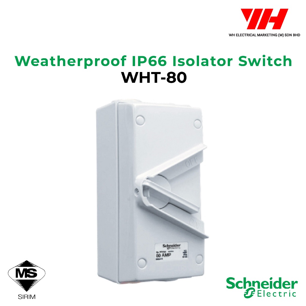 Schneider Kavacha Weatherproof IP66 3Pole Isolator Switch White (20A ...