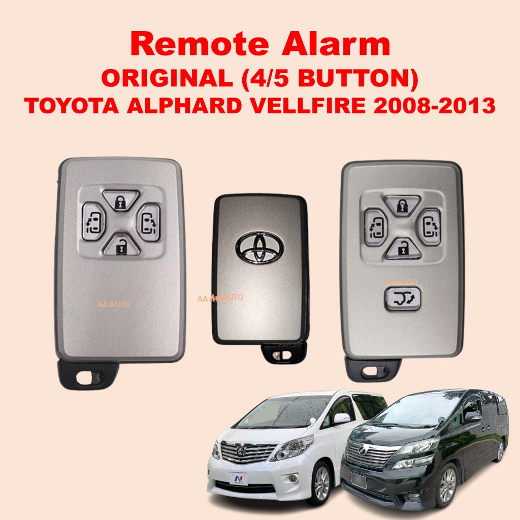 ORIGINAL TOYOTA ALPHARD VELLFIRE 2008-2013 Car Alarm Remote Control ...
