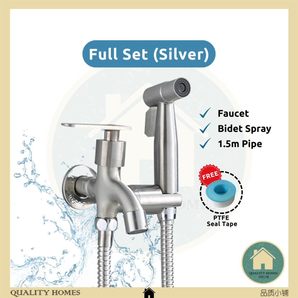 Quality Homes 304 Stainless Steel Two Way Bidet Spray Set with Bidet ...