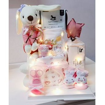 Bunny / rabbit baby full moon gift set/diaper cake (applecrumby) new ...