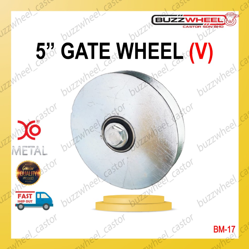 5" BM-17 (125MM X 25MM V-GROOVE) METAL NON-CAP SLIDING GATE ROLLER ...