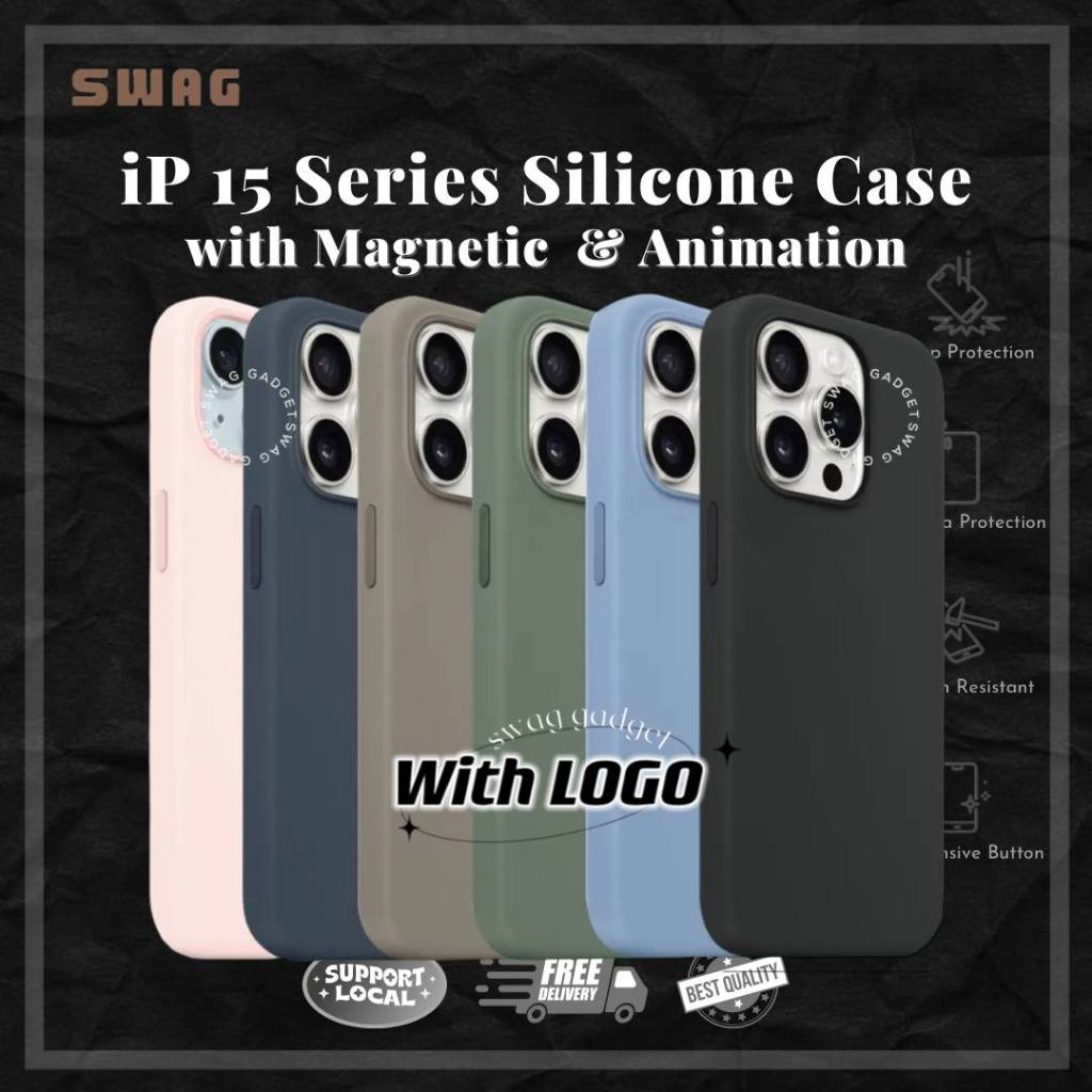 Magnetic Silicone Case with Animation Pop-up Compatible for iP 15 Pro ...