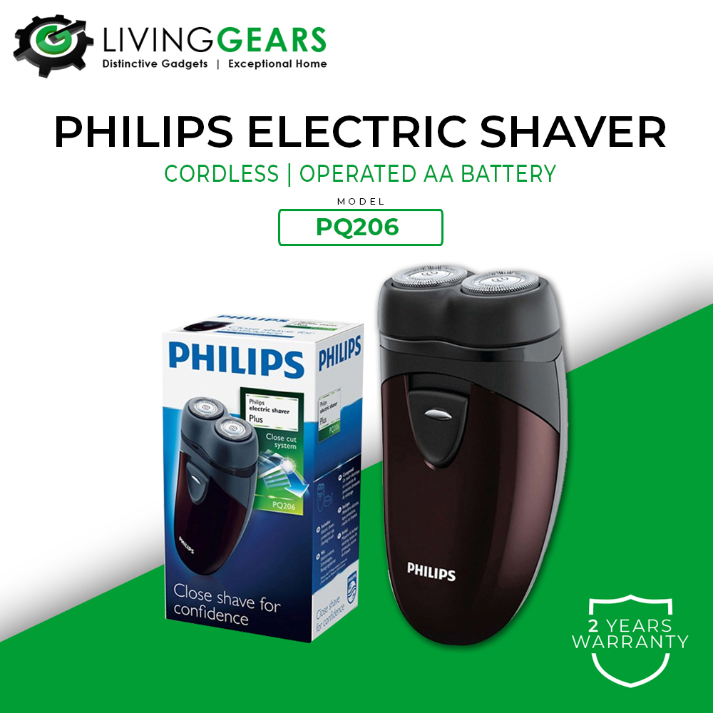 Philips PQ206 Electric Cordless Shaver (PQ206/18) Operated AA Battery ...