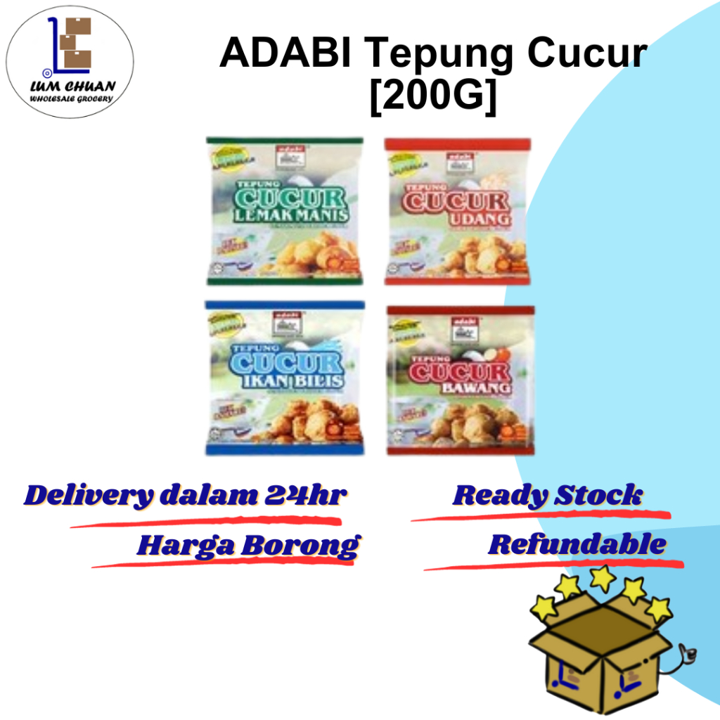 ADABI Tepung Cucur/Cucur Powder [200G] (Lemak Manis / Udang / Ikan ...