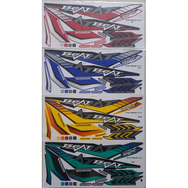 Honda Beat 110 V2 (3) Tahun 2021 Body Sticker | Shopee Malaysia