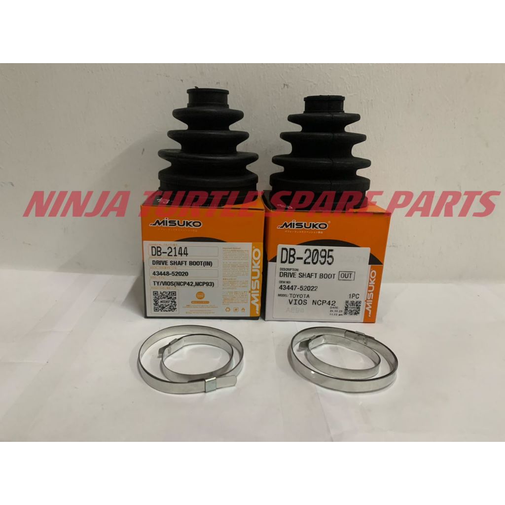 TOYOTA VIOS NCP42,NCP93 Drive Shaft Boot Cover ( INNER & OUTER )MISUKO JAPAN DB-2144 / DB-2095 ...
