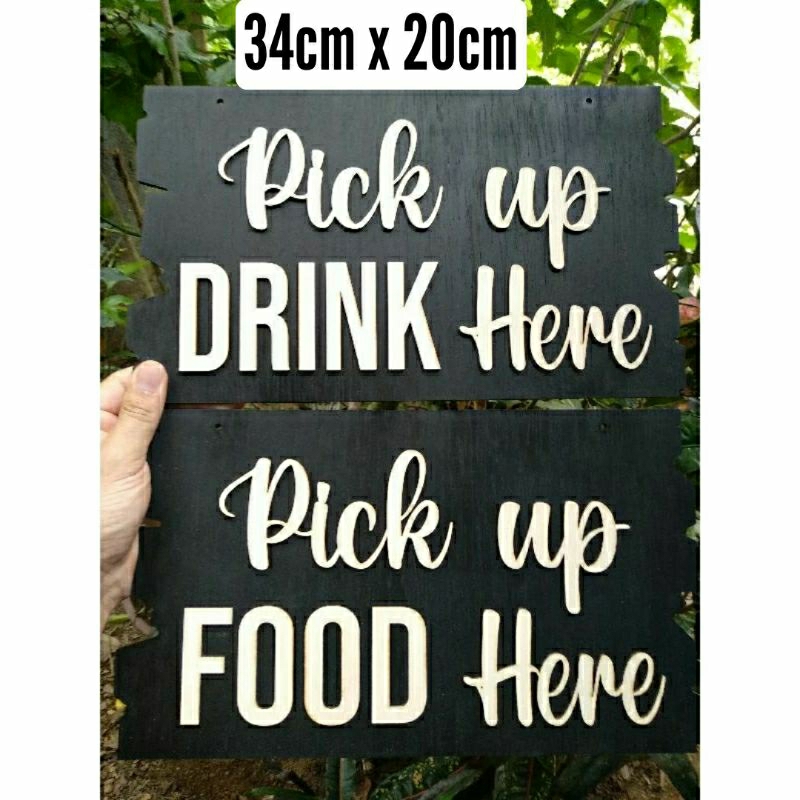 3D Pick Up Custom Text Sign Board Door Home Deco Wooden Kayu Plywood ...
