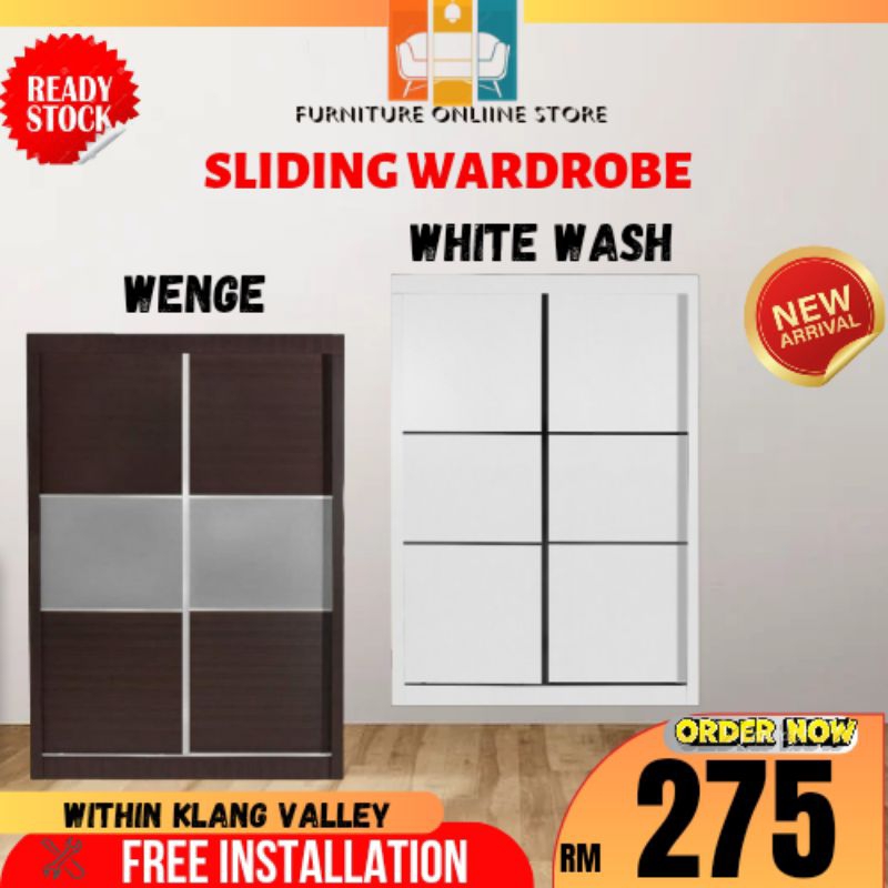 MW@STORE 801WD SLIDING WARDROBE *WENGE/WHITE COLOUR* Closet Sliding ...