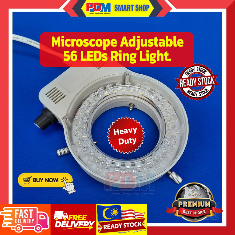PDM 56 LED Stereo Microscope LED Adjustable Ring Light Illuminator Lamp ...
