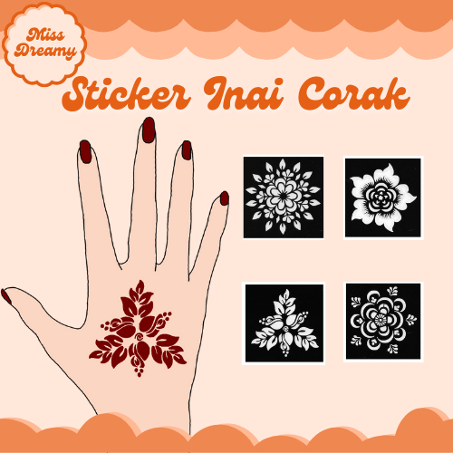 (new) sticker inai corak mini design stiker inai pengantin inai viral ...