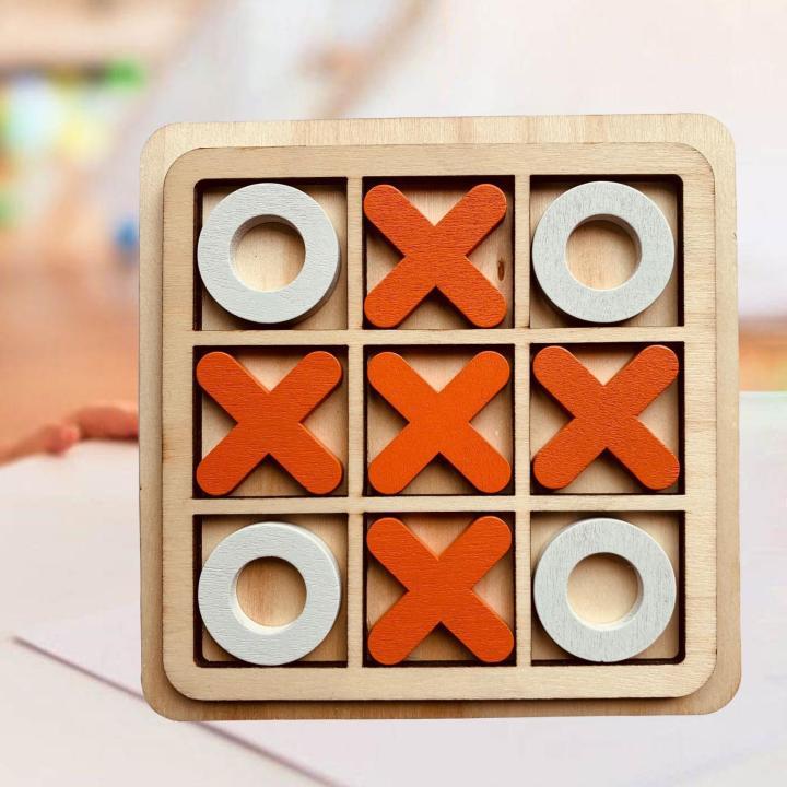 Wooden tic tac toe Tic Tac Toe Board Game parent-child interaction ...