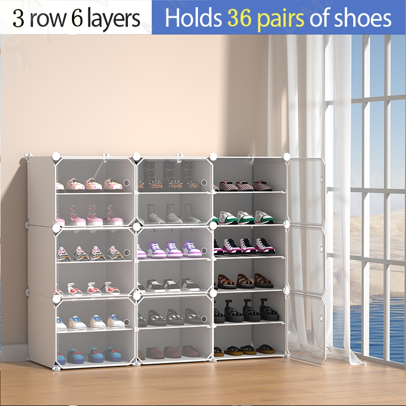 Shoe Rack With Door Rak Kasut Bertutup Storage Box Stackable Shoe Box ...