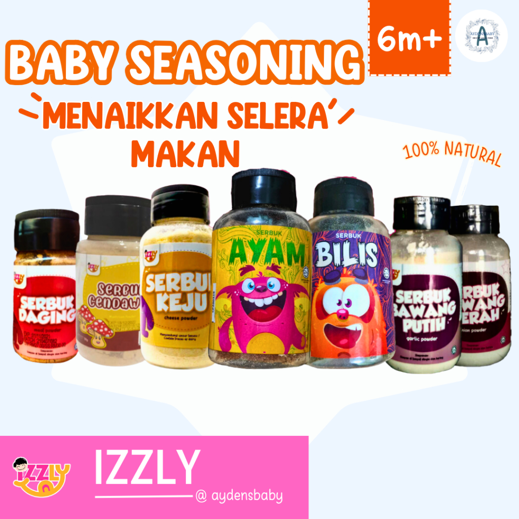 IZZLY BABY SEASONING POWDER SERBUK PERASA TAMBAHAN NATURAL BABY FOOD 7M ...