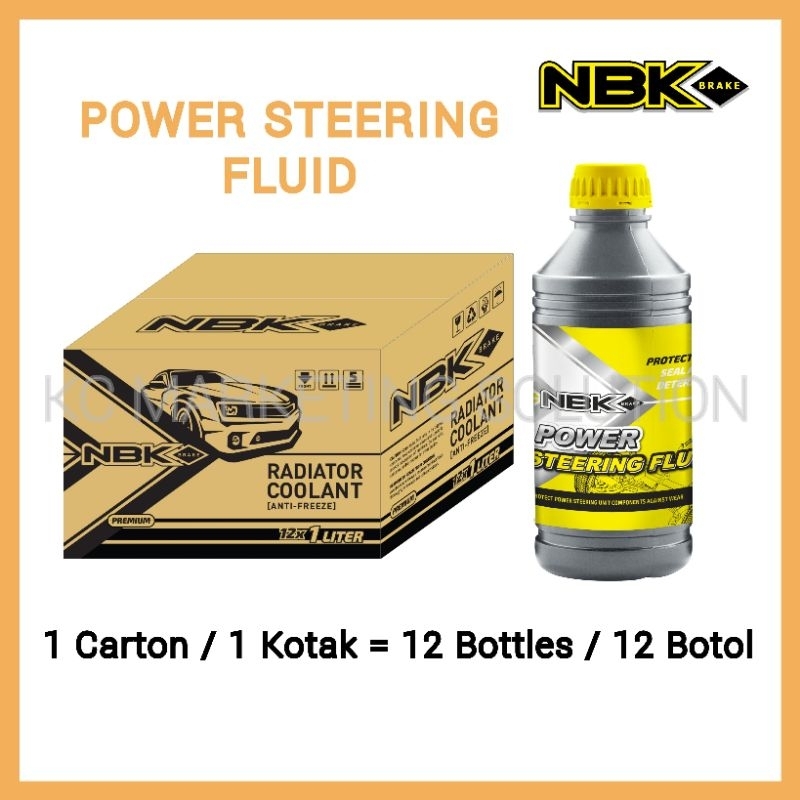 [1 Carton = 12 Bottles] NBK Power Steering Fluid 1L (For Passenger ...