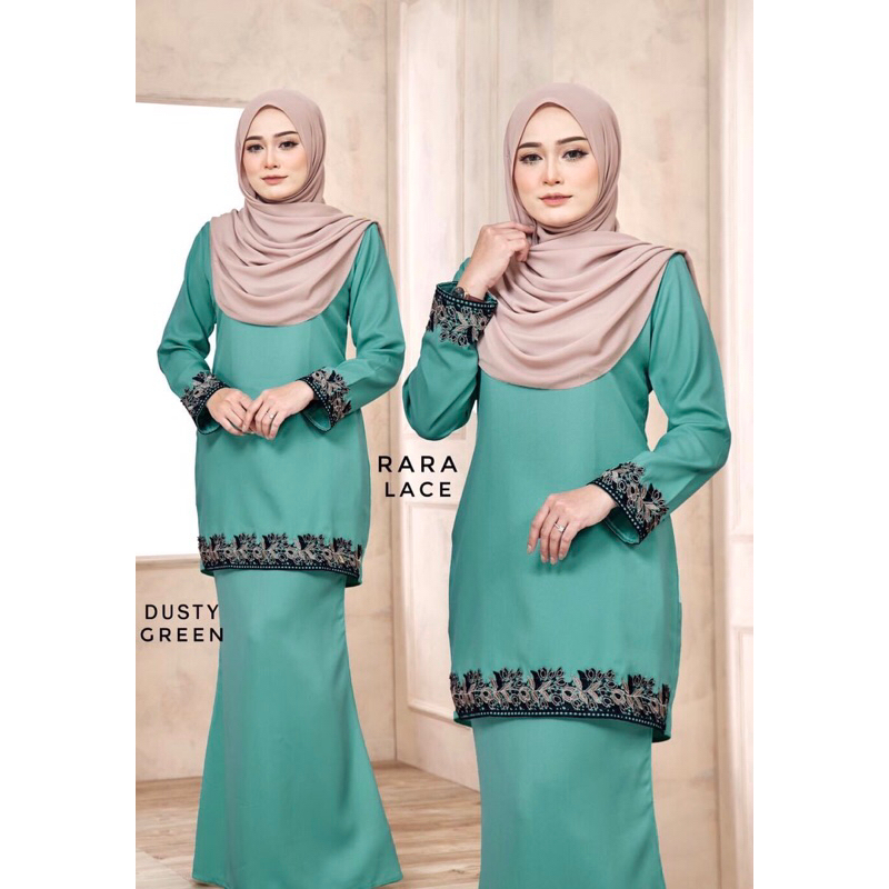 NEW DESIGN Mini Kurung Plain Lace Raya 2024 | Shopee Malaysia