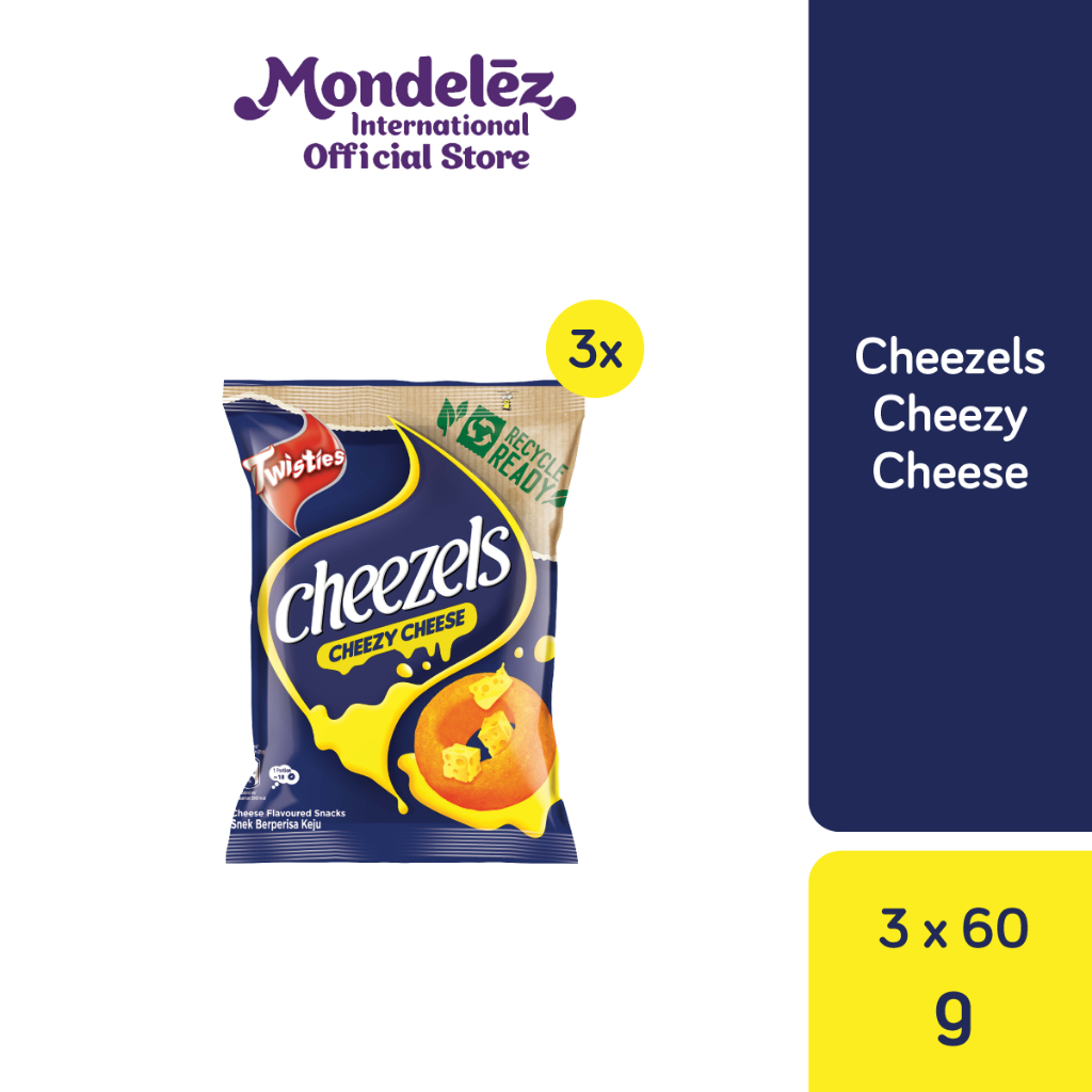 [Bundle of 3] Twisties Cheezels - Cheese/BBQ Corn Snacks (60g) | Shopee ...