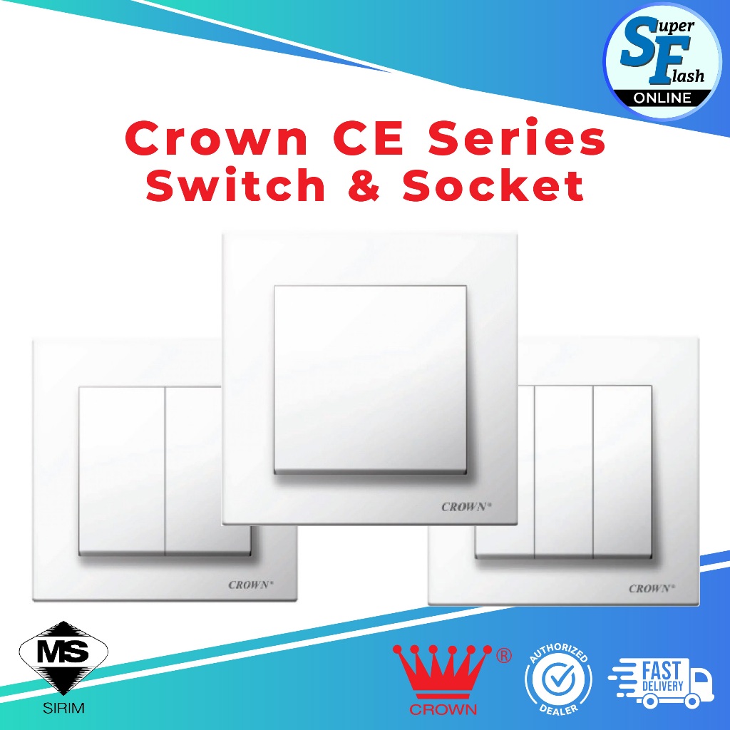 Crown CE Series Switches & Sockets Full Series || Suis Rumah | Shopee ...