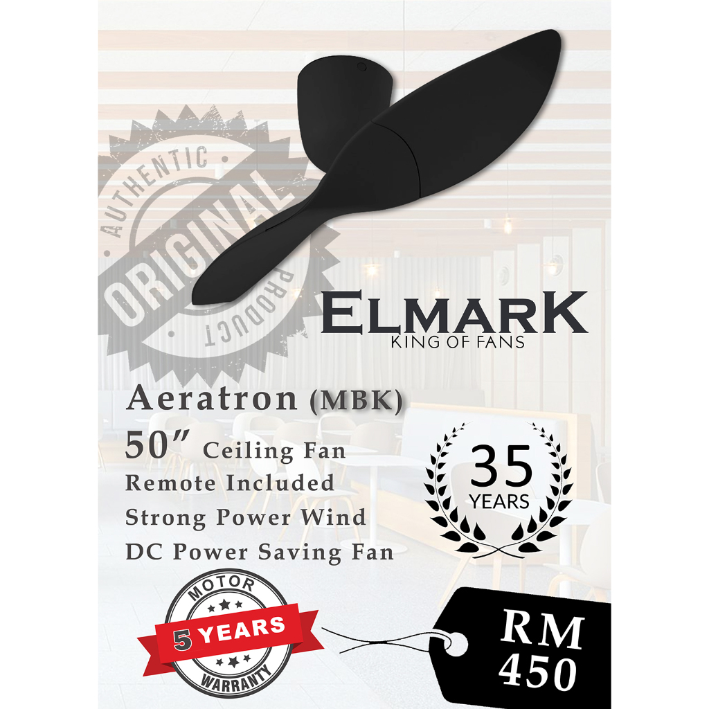 Ceiling Fan Elmark AERATRON 50" 2 Blade | 遥控风扇 | Shopee Malaysia