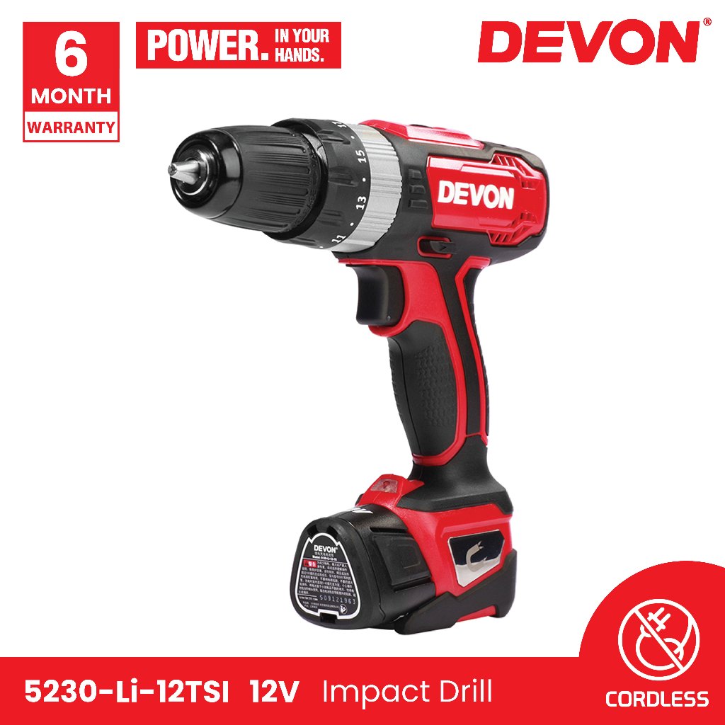 DEVON 5230-Li-12TSI 12V Lithium-Ion Cordless Impact Drill | Shopee Malaysia