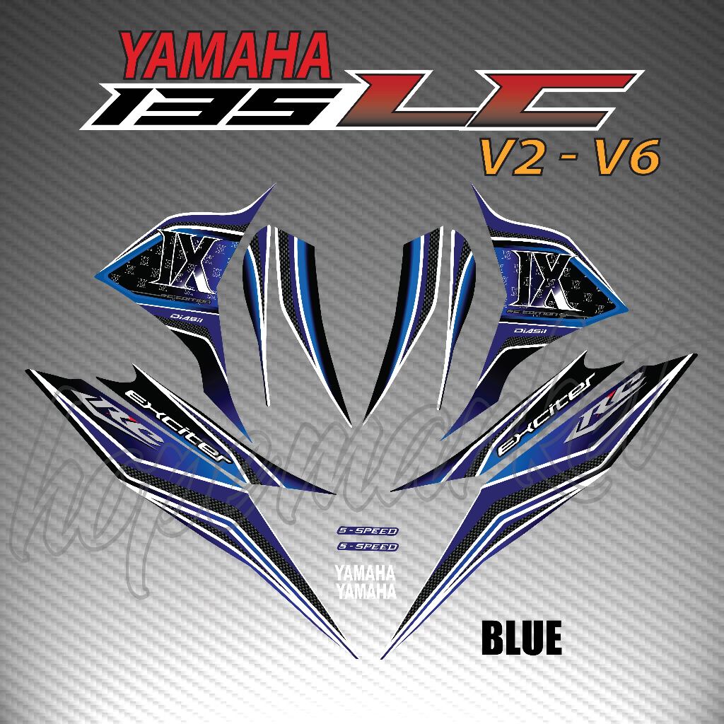 STRIPE MOTOR YAMAHA LC135 V2 V3 V4 V5 EXCITER RC IX (17) CUSTOM BODY ...