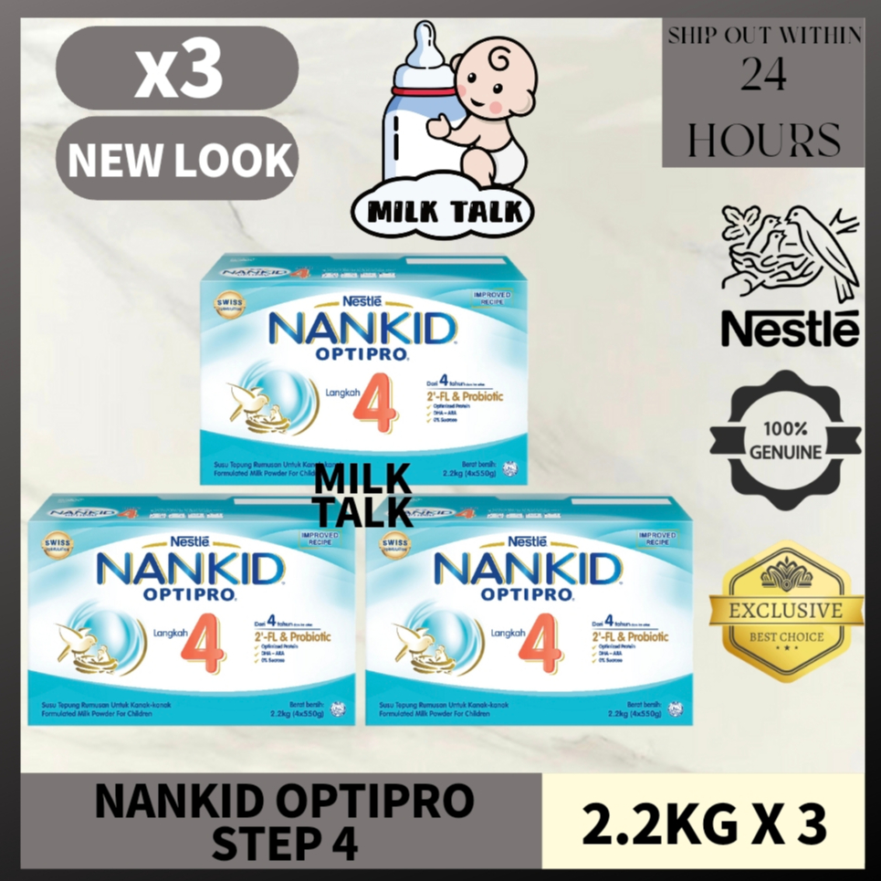 Nestle NANKID OPTIPRO Step 4 (2.2kg X 3) Exp: 08/2024 new packing ...