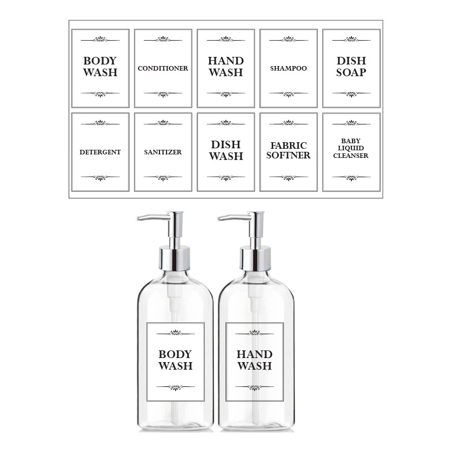 CFS599 Minimalist Label Soap Dish Washer Shampoo Bathroom Bottle ...